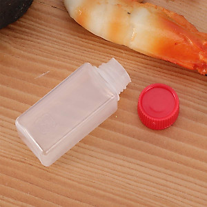 BESTOYARD 100pcs Bento Soy Sauce Case Container Vinegar Dispenser Bottles Plastic Condiment Bottles for Sushi Sashimi Salads Square 6.5ml