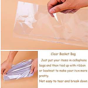 Shrink Wrap Basket Bags,20Pieces 18x22Inches Clear PVC Shrink Wrap Bags for Gift Basket