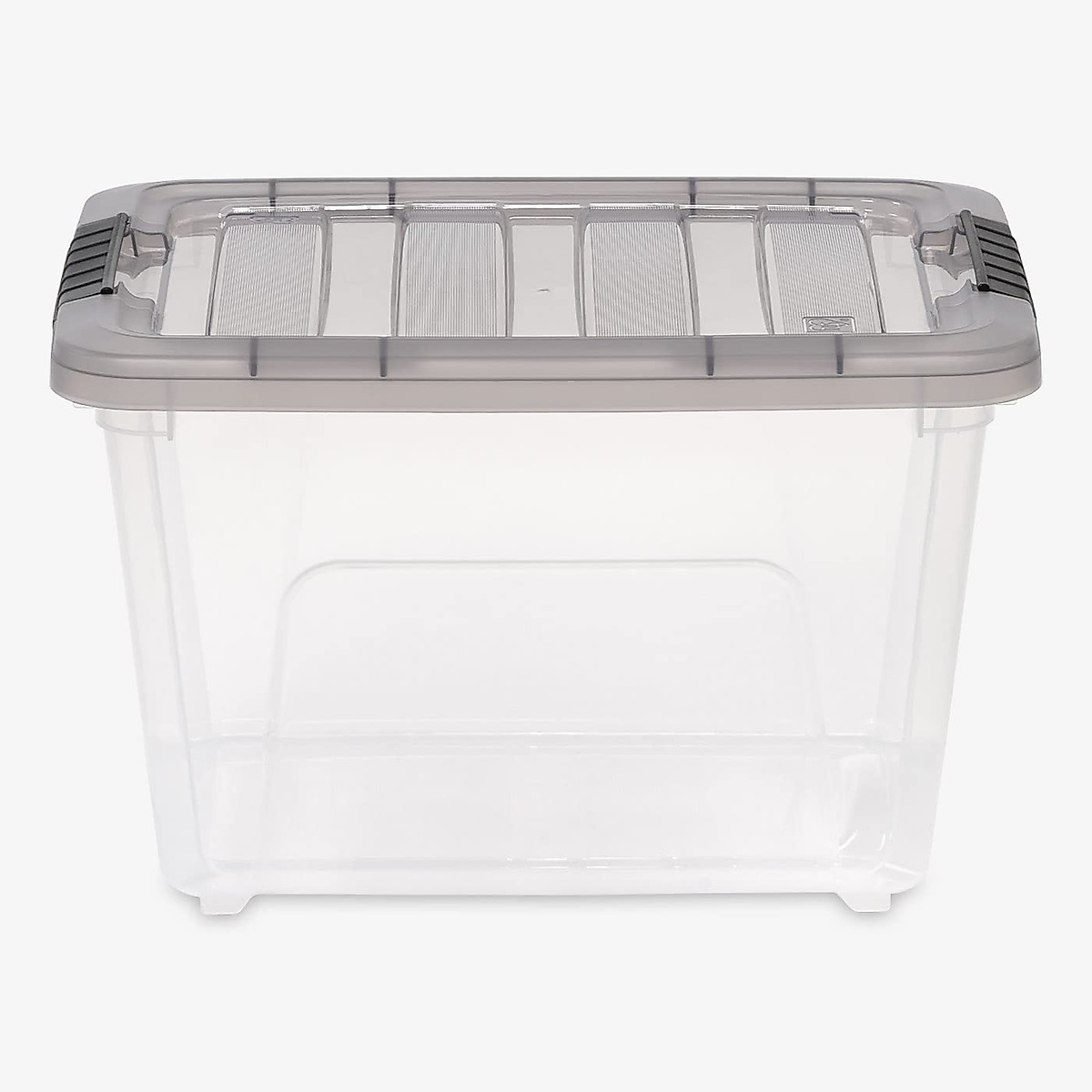 IRIS USA 19 Quart Stack & Pull Clear Plastic Storage Box, Gray, 5 Pack
