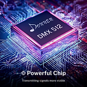 Donner Wireless DMX512 DJ 2.4G DMX Wireless Controller 3 Receivers with Built-in Battery & Light Dome & 1 Transmitter Stage Lighting Control for LED Stage Disco Party Bar Lighting 4pcs Black