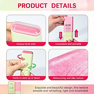 MOLAKS Cream Blush Stick, Lightweight and Long Lasting Cream Blush, Solid Moisturizer Stick, Cream Blush Makeup for Cheeks, Lightweight Cream Blush, Goes on Well for Mature Skin (SHY PINK)