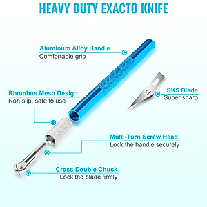 DIYSELF Exacto Knife Set, 2 Pcs Craft Knife with 40 Pcs Hobby Knife Replacement Blades, Hobby Knife Kit for Scrapbooking, Stencil, Fondant, Paper, Sharp Precision Knife for Art Carving