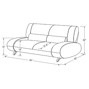 ZURI Modern Aspen Collection - Loveseat - White