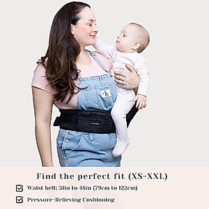 CozyOne-Mom's Choice Award Winner-CPC-Certified Baby Hip Carrier, Adjustable Waistband with Abdominal Support Design & Various Pockets for Newborns & Toddlers 8-44 lbs Carrier (Grey)