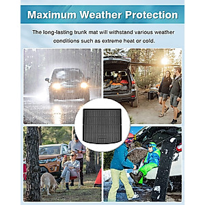 Mixsuper Cargo Liner for Ford Edge 2015-2024 (5 Seats) All Weather Cargo Mat Trunk Liner Rear Trunk Tray Black