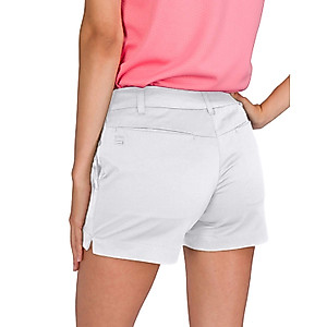 Three Sixty Six Womens Golf Shorts 4 ½ Inch Inseam - Quick Dry Active Shorts with Pockets, Athletic and Breathable Ice White
