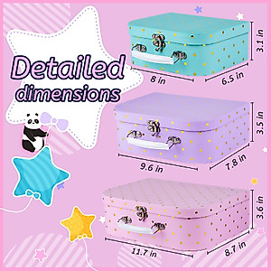 Eazy2hD Paperboard Suitcases, Set of 3 Decorative Storage Boxes Gift Boxes With Lids for Photo Storage Home Decoration, Birthday, Weddings, Anniversary - Mini Cardboard Suitcase - Gold Foil Polka Dots