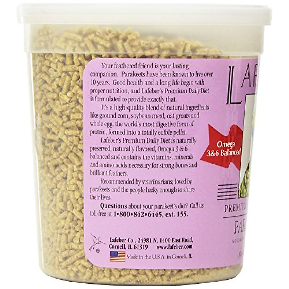 Lafeber Company Parakeet Pellets Premium Daily Diet Pet Food, 1.25-Pound