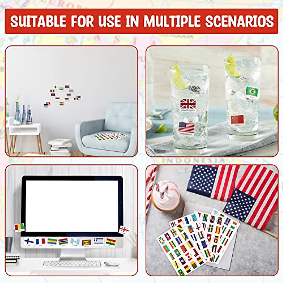 960 Pieces World Flag Stickers Country Stickers Flags of The World Stickers National Flag Stickers 192 Small Country Flags Passport Stickers for School Travel Journal Scrapbook Planner