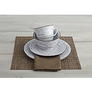 Pfaltzgraff Trellis White 16-Piece Stoneware Dinnerware Set, Service for 4