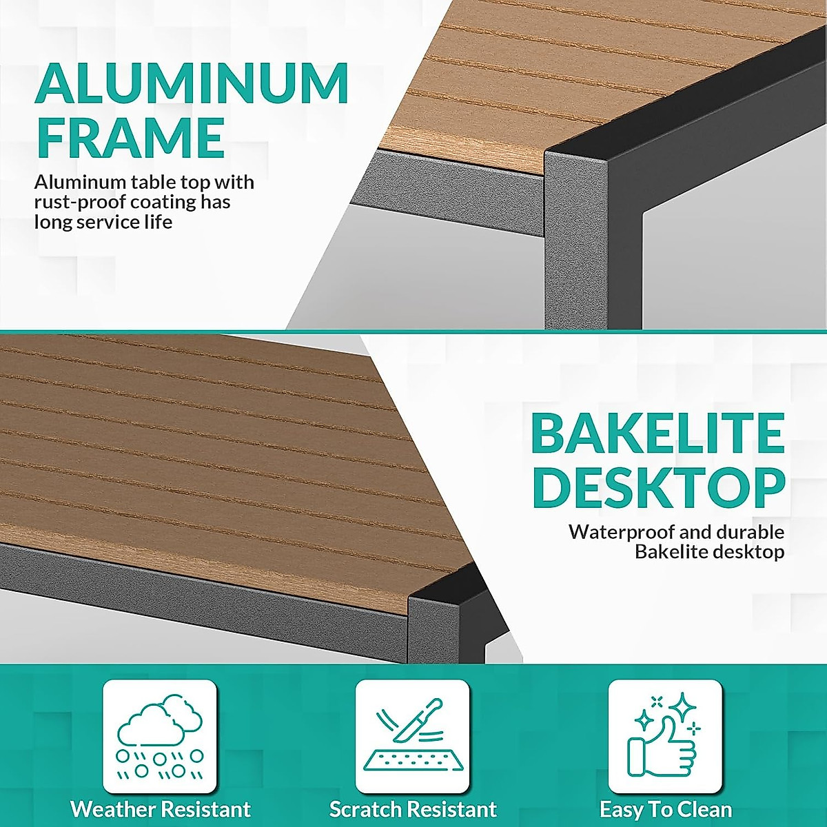 WOAJNQO Aluminum Patio Furniture Set 4 Pcs Outdoor Couch with Coffee Table Patio Conversation Sets Loveseat Patio Sectional Chat Sofa with Cushions for Lawn, Garden,Balcony,Backyard and Deck (Grey)