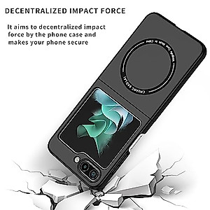HikerClub Magnetic Case for Samsung Galaxy Z Flip5 6.7" (2023), Compatible with Mag Safe, Supports Wireless Charging, Anti-Scratch Shockproof Case, Slim Lightweight Case for Samsung Z flip 5, Black