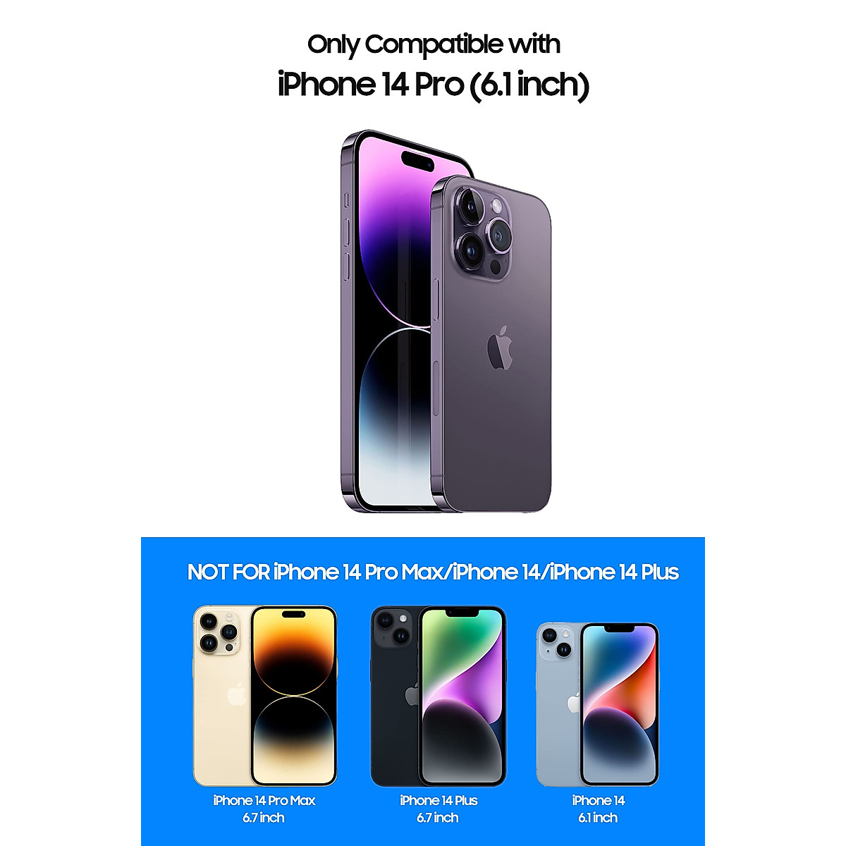 LEKEVO Frameless Fit for iPhone 14 Pro Case with Camera Lens Protector, Slim Soft TPU Shockproof Phone Cover, Minimalist Yet Protective Bumper Shell (Purple)