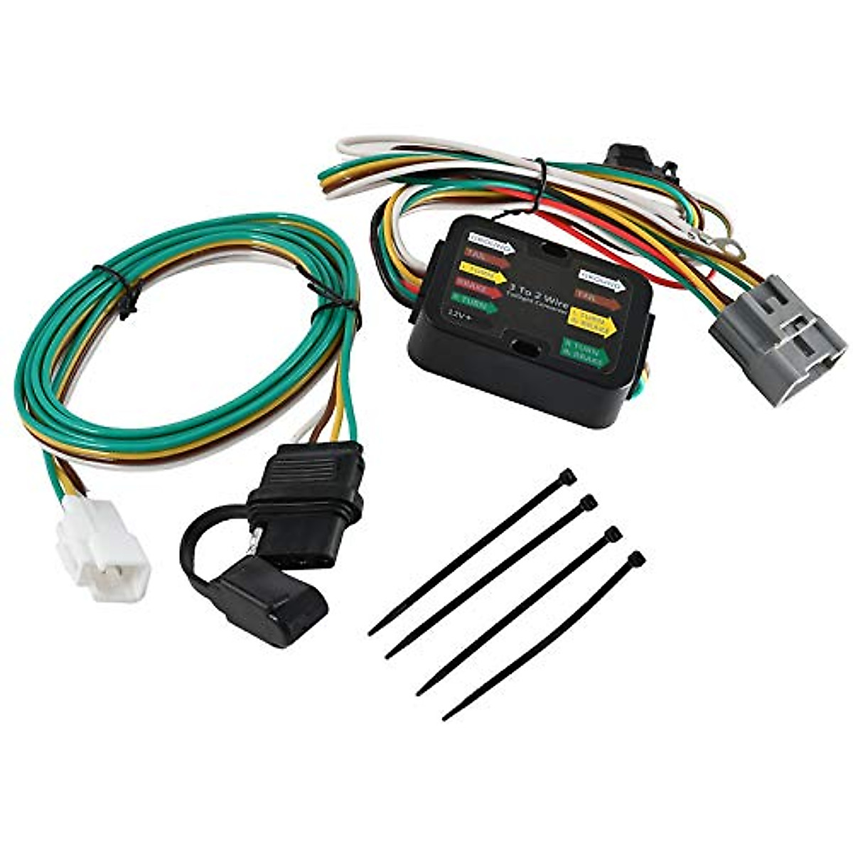 RED WOLF 4 Pin Trailer Wiring Harness Connector Adapter Compatible with Toyota Highlander 2011-2019 for Towing Trailer Add Brake/Signal Light, 4 Way Flat Cable Plug Adaptor Kit