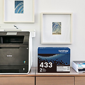 Brother Genuine High-Yield Black Toner Cartridge Twin Pack TN433 2PK (TN4332PK)