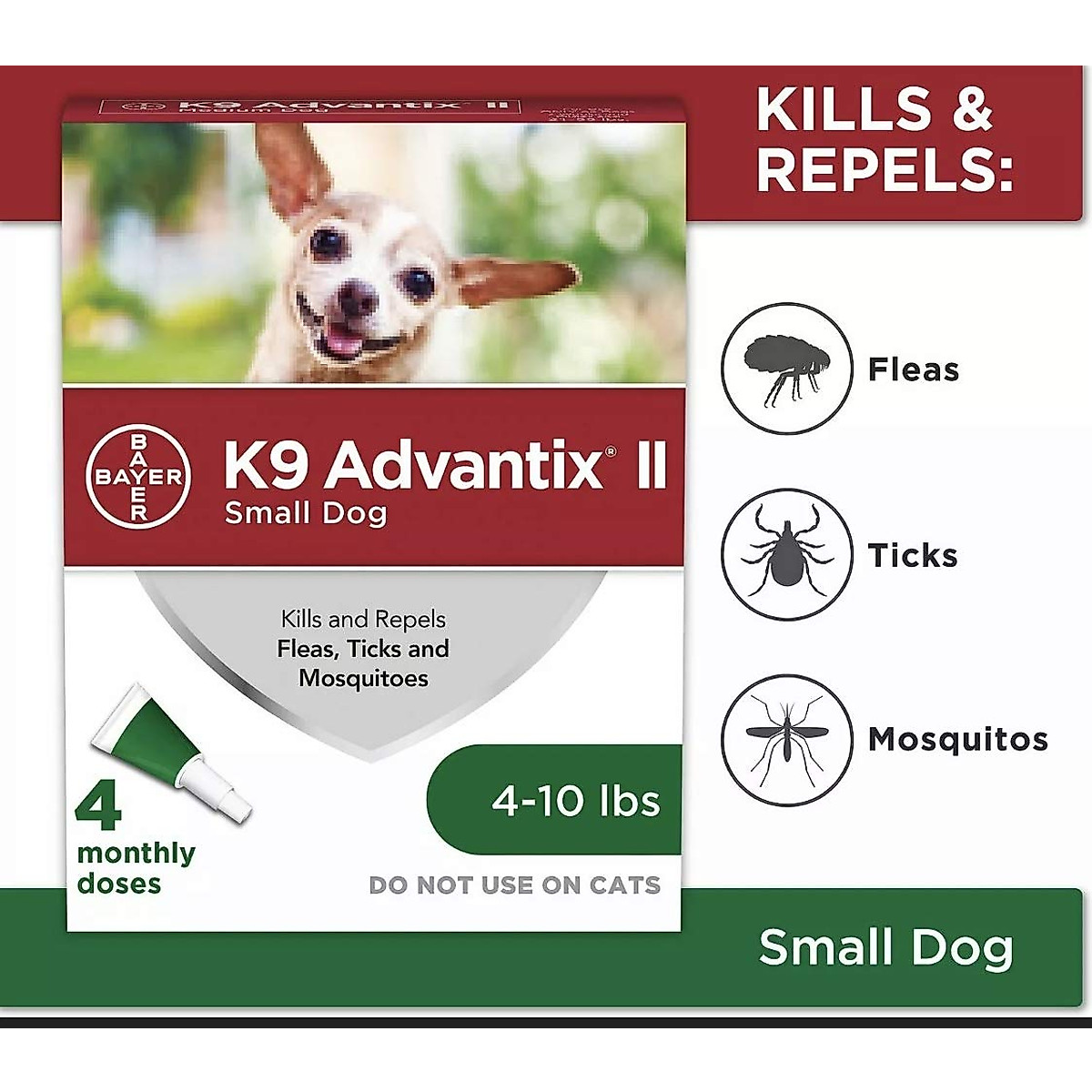 K9 ADVANTIX II for Small Dogs, 4 Count (Pack of 1)