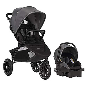 Evenflo Folio3 Stroll & Jog Travel System with LiteMax 35 Infant Car Seat, Skyline