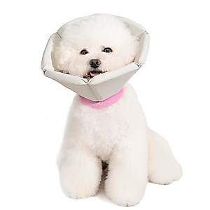 LAVAMOND Cat Cones to Stop Licking, Lightweight Adjustable Dog Cone Alternative After Surgery, Soft Cone for Cats Small Medium Dogs Puppy Rabbits Elizabethan Collar, Gray, M