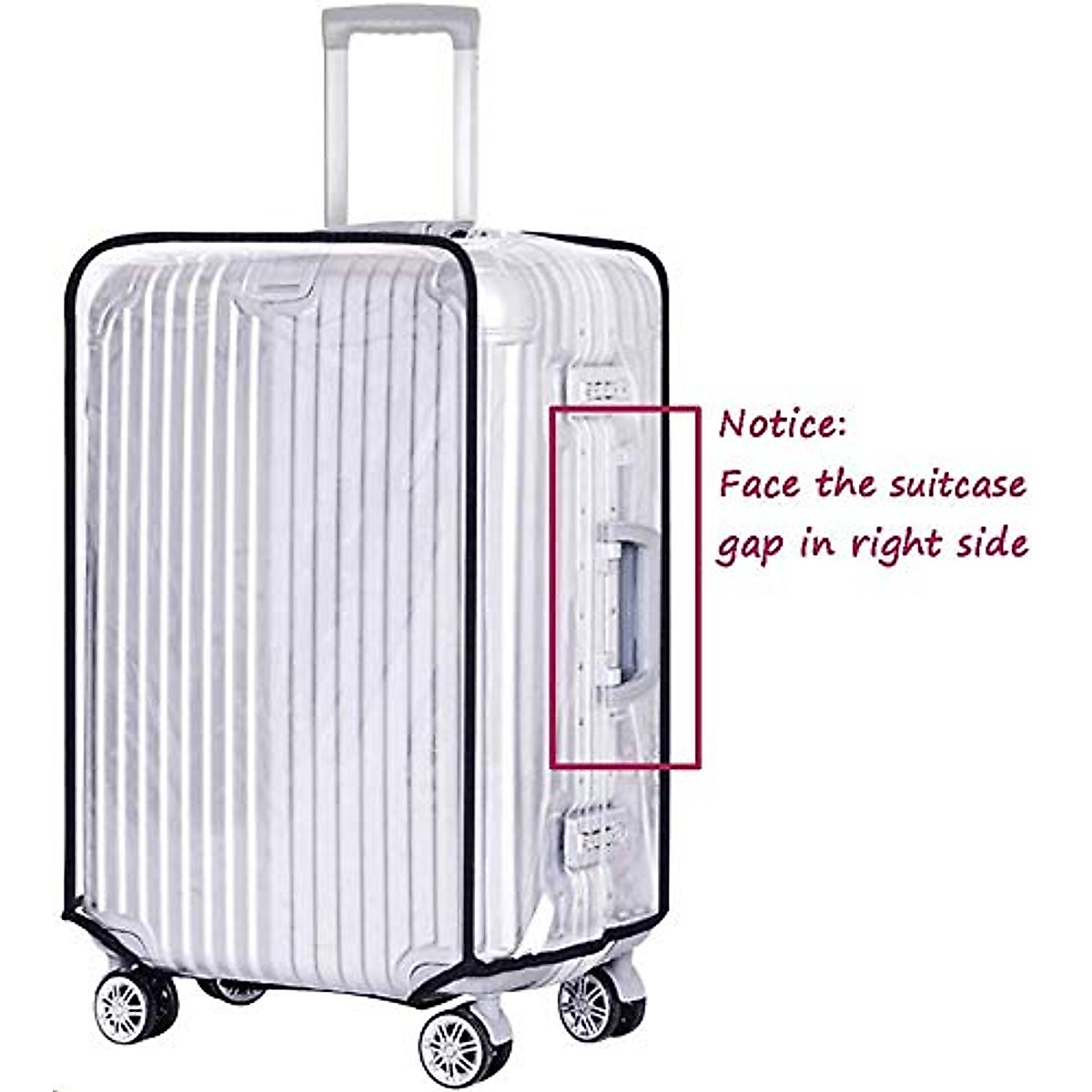 JenKin Luggage Protector Suitcase Cover PVC Waterproof Travel Suitcase Fits Most 20" 22" 24" 26" 28" (30'')