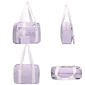 STEAMEDBUN Kawaii Ita Bag Japanese School Bag Cute Tote Bag Large Shoulder Anime Heart Purse