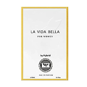 Hybrid & Company La Vida Bella Fragrance for Women Eau De Parfum Natural Spray Elegant Scent, 3.4 Fl Oz