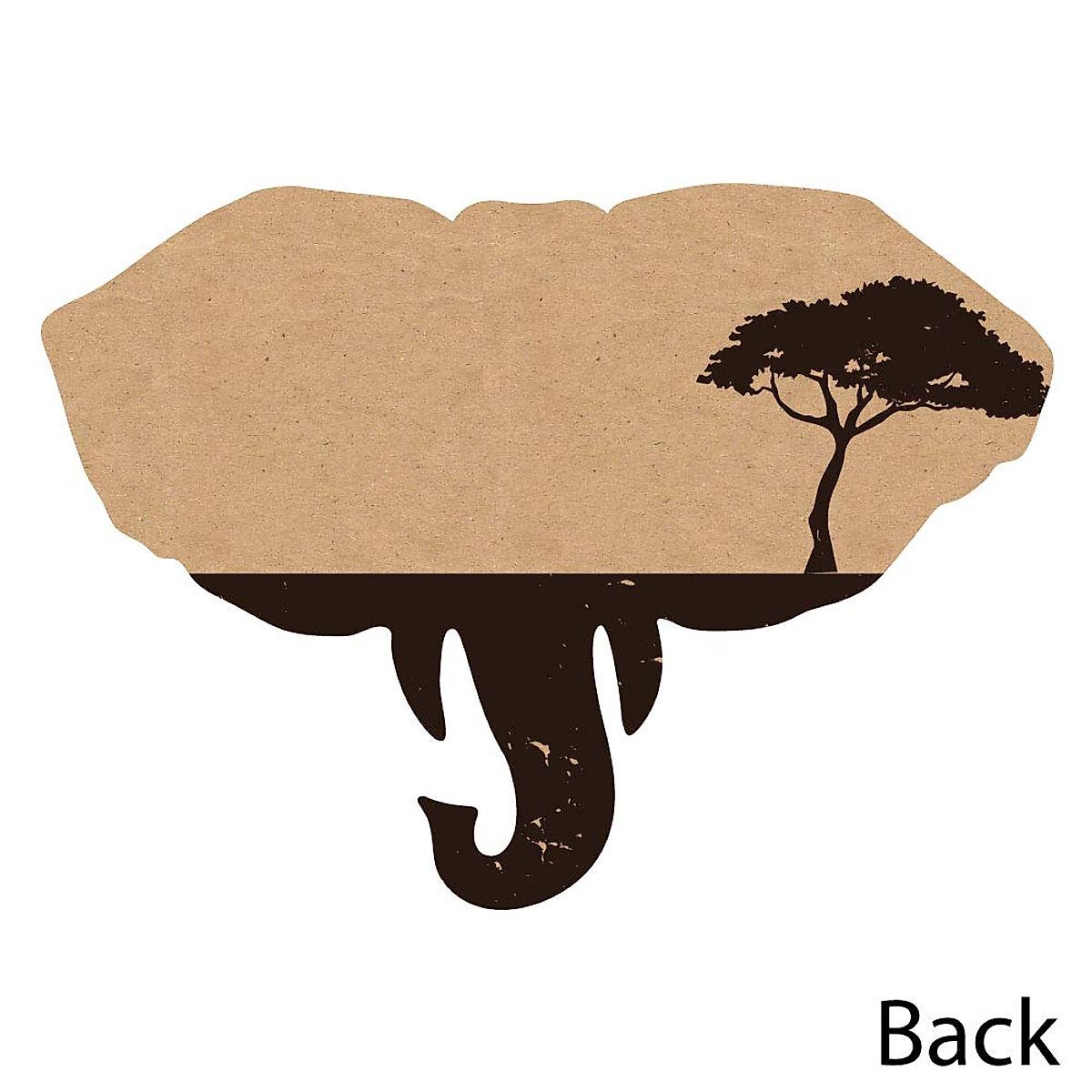 Big Dot of Happiness Wild Safari - Shaped Cards - African Jungle Adventure Birthday Party or Baby Shower Thank You Note with Envelopes - Set of 12