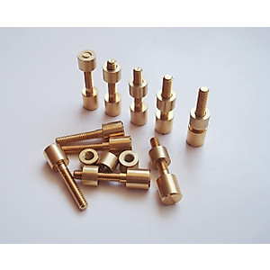 5Afashion 10 sets/lot Screw Fasteners for knife maker,5/16" Diameter Head.Tactical survival knife screw EDC knife shaft fasteners (brass)