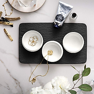 Villeroy & Boch - NewMoon set of dip dishes, set of small bowls for dips or finger food, 4 pieces, premium porcelain, white, dishwasher safe, 10-4264-9023