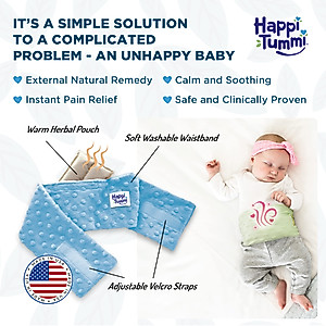 Happi Tummi Colic and Gas Relief for Babies and Infants- Heated Belly Wrap for Newborns - Aromatherapy Wrap for Upset Tummy and Constipation