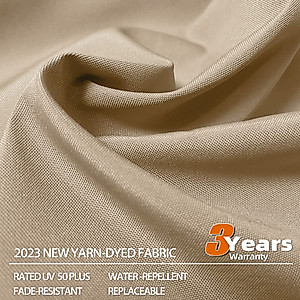 PURPLE LEAF 12 feet x 12 feet Patio Umbrella Outdoor Square Umbrella Large Cantilever Umbrella Windproof Offset Umbrella Heavy Duty Sun Umbrella for Garden Deck Pool Patio, Beige