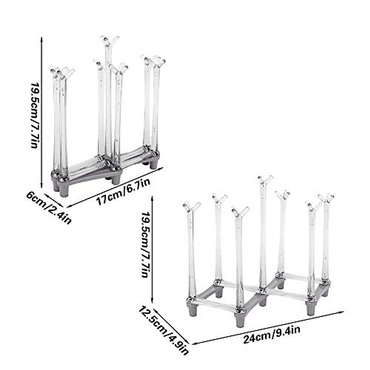 Retractable Cup Drying Rack, Drinking Glass Bottle Drainer Stand Non-slip Bottom Mug Tree Kitchen Countertop Dishes Holder Organizer Bottle Glass Rack Stand Plastic Bag Dryer Rack