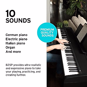 Korg, Portable Digital Piano with 88-Key Full Size Weighted Keyboard, Built-in Speakers, Furniture, Music Stand, and 3-Pedal Unit (B2SP BK)