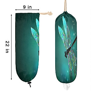Animal Dragonfly Plastic Bag Holder, Glass Polka Dot Grocery Bag Storage Holder Hanging Garbage Shopping Bag Trash Bags Organizer for Kitchen Home