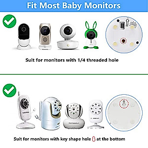 Gooseneck Baby Monitor Mount for Motorola, Owlet, VAVA, Arlo Baby Monitor and Most Universal Baby Monitor Camera, Flexible Baby Monitor Holder Without Tools or Wall Damage - White