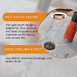 BGTEC Diamond Core Drill Bit, 2pcs 3/4" 20mm Hole Saw with 5/8-11 Thread Welded Diamond Wet Drilling for Marble, Granite, Artificial Stone, Ceramic Tile
