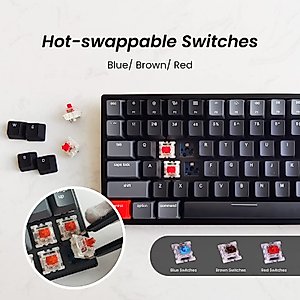 Vissles V84 Wireless Bluetooth/USB Wired Mechanical Keyboard with Wrist Hot Swappable Mechanical Gaming Keyboard Compact 84 Keys Tenkeyless RGB Dynamic Backlit for Mac Windows, Gateron Red Switch