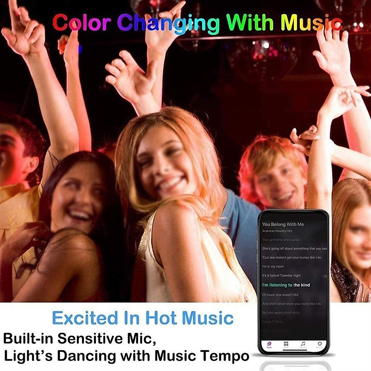 DIY LED Hexagon Wall Lamp Smart Light Panels RGB Cool Lights APP Control Sync Music for Office Game Room Bedroom Living Room (6 Pack)