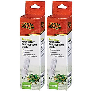 (2 Pack) Zilla Mini Compact Tropical Fluorescent Bulb, 6 Watt