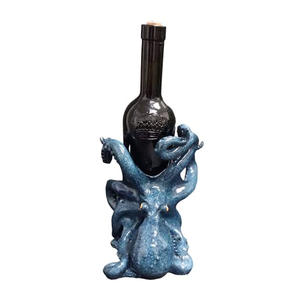 ICE ARMOR Octopus Decorative Wine Bottle Holder, Wine Rest Statue, Home Decor Wine Rack Display Centerpiece for Tabletops and Counters, Wine Lovers Gift