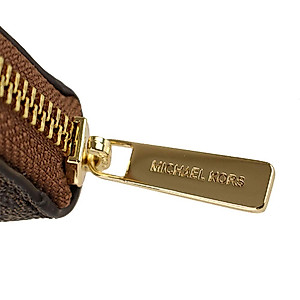 Michael Kors Jet Set Travel Medium Zip Around Faux Leather Card Case (Brown/Luggage)