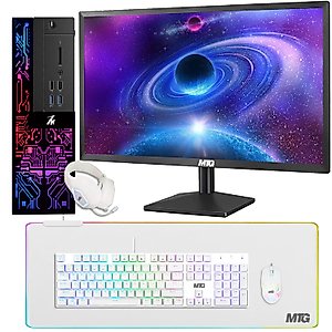 Computer Desktop PC, Intel Core i3-6100, TechMagnet Siwa 6, 8GB RAM, 1TB HDD, 27 Inch 165Hz Gaming Monitor, Gaming Kit, Windows 10 Pro (Renewed)