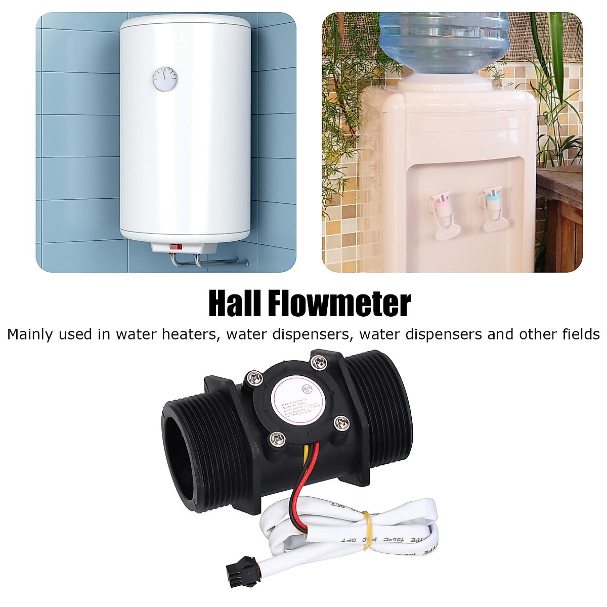 YF-DN40 Water Sensor Module Hall Turbine Flowmeter for Swimming Pool G1.5in Male Thread DC 3-24V