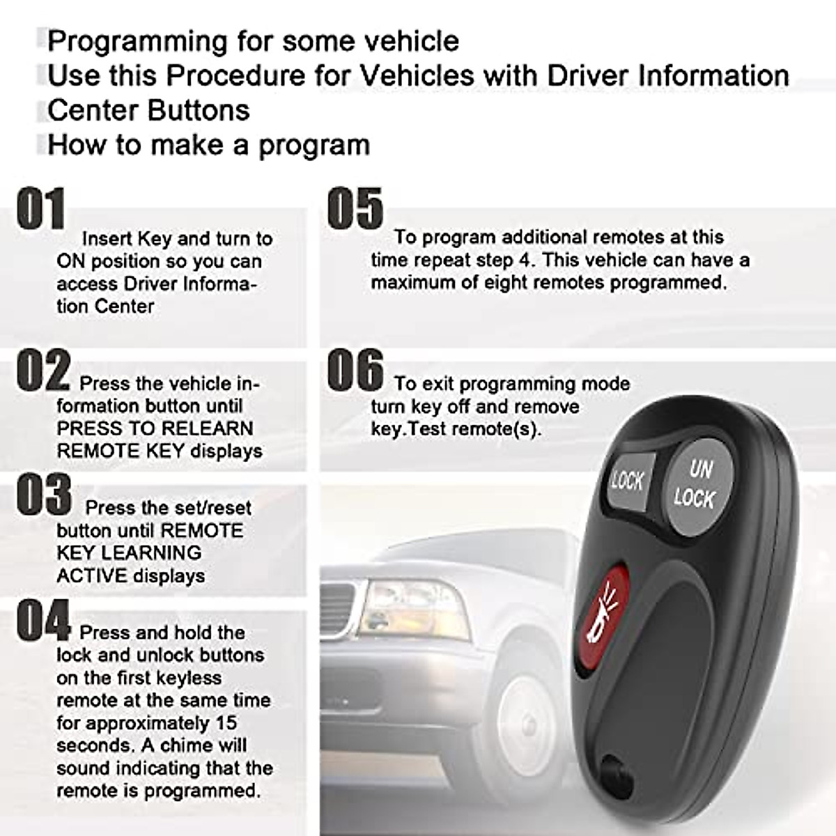 Car Keyless Entry fit for 1999-2002 GMC Sierra Sonoma Yukon Chevy Silverado Suburban Tahoe FCCID: 15732803 KOBUT1BT self-Programming (Pack of 2)
