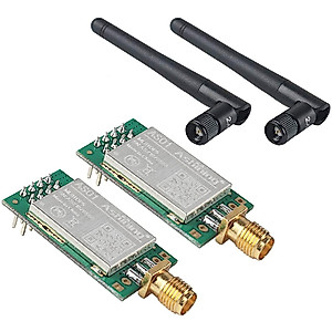 MakerFocus 2pcs nRF24L01P+PA+LNA RF Wireless Transmission Module 2.4GHz ML01DP5 22dBm 100mW 2300M Measured Distance SPI Interface with Antenna Anti Theft Anti-Interference