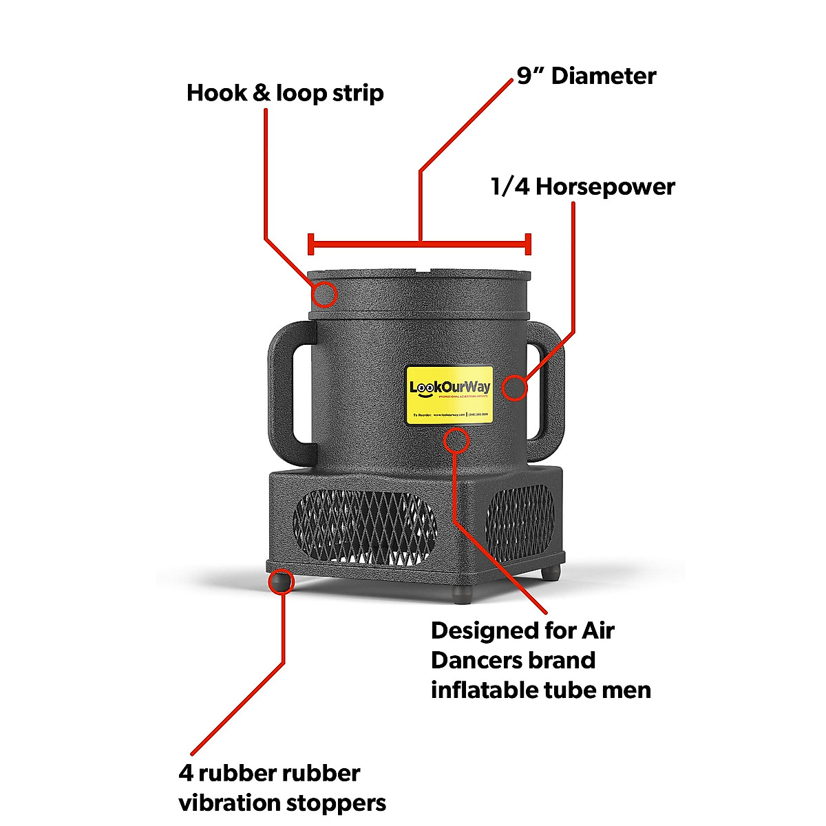 LookOurWay Air Dancers Wacky Waving Inflatable Tube Man Set - 7ft Tall Advertising Air Dancer Waving Man Inflatable Tube Guy with Sky Dancer Blower- Purple