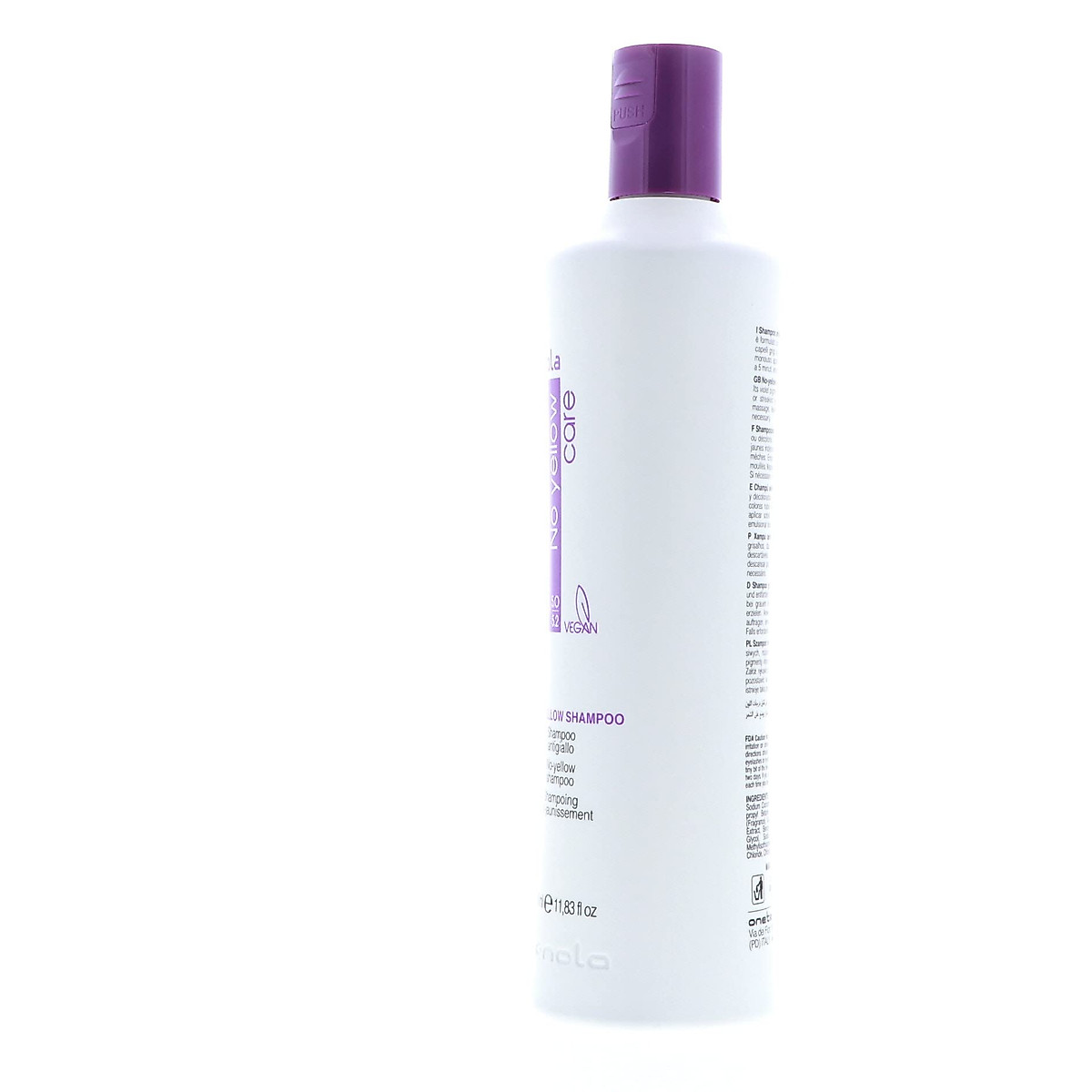 Fanola No Yellow Shampoo With Purple Violet Pigments To Eliminate Unwanted Yellow Tones & Brassiness In Platinum, Light Blonde, Gray, Bleached, or Highlighted Hair 11.83oz