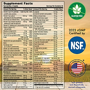 Health Thru Nutrition Physician's Multi-Vitamin Complex | 60 Plus Vital Nutrients Formula Including CoQ-10, Glutathione, NAC, ALA, Lutein and More | Complete Wellness Support (Pack of 90)