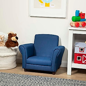 Melissa & Doug Denim Fabric Child’s Armchair (Kid’s Furniture, 23”L x 17.5”W x 18.3”H) - Children's Furniture, Child's Reading Chair, Chairs For Toddlers, Oversized Kid's Armchair