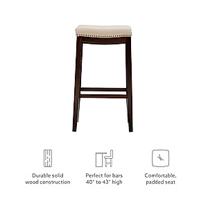 Linon Harper Stool Fabric Top