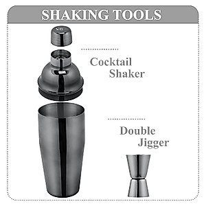 VG Cocktail Shaker Set with Acrylic Stand | 15 Pieces Mixology Bartender Kit | Bar Tools Set with All Bar Accessories for Dink Mixing, Beginers Home Bartending